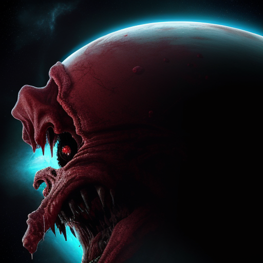 DreamShaper prompt: high quality foto of a bloody monste...