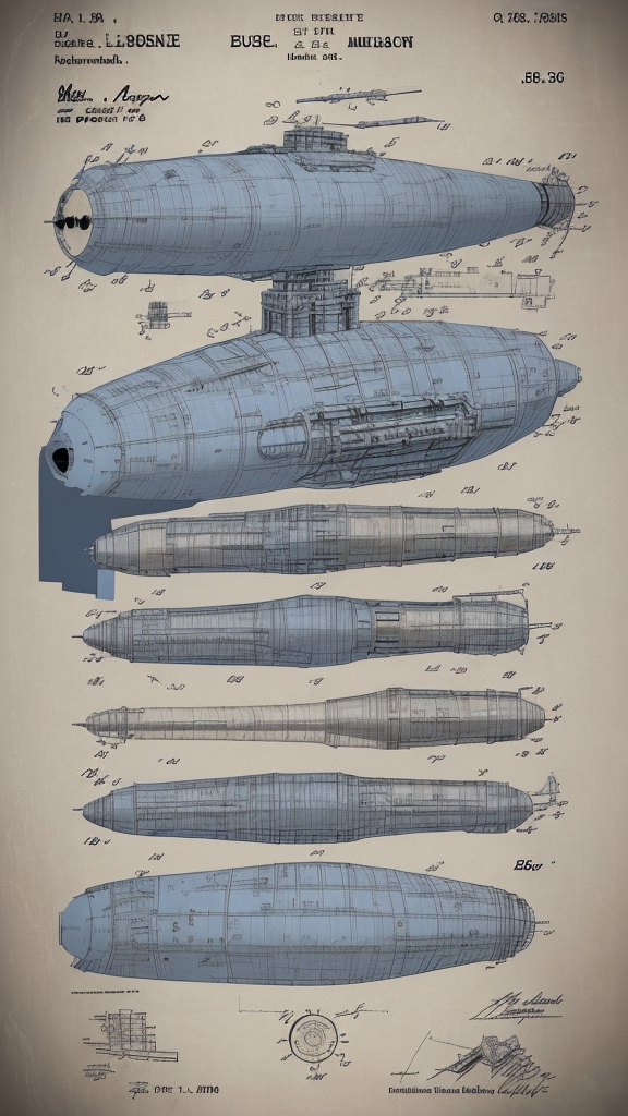 DreamShaper prompt: blueprints of a MOAB (Massive Ordnanc...