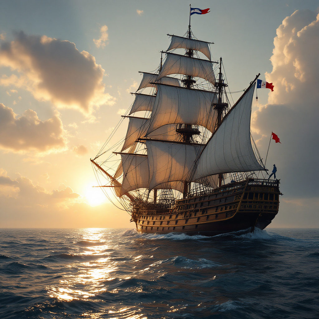FLUX prompt: Photo of a ultra realistic sailing ship, dra...