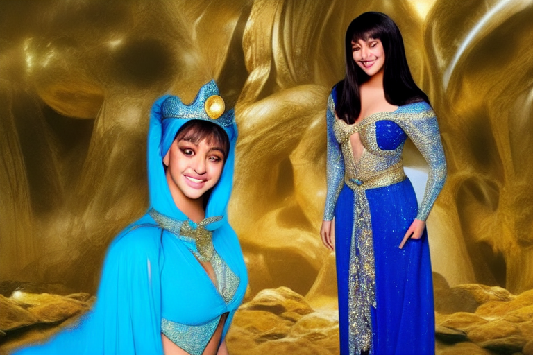 Stable Diffusion prompt: Liza Soberano as Jasmine from Al...