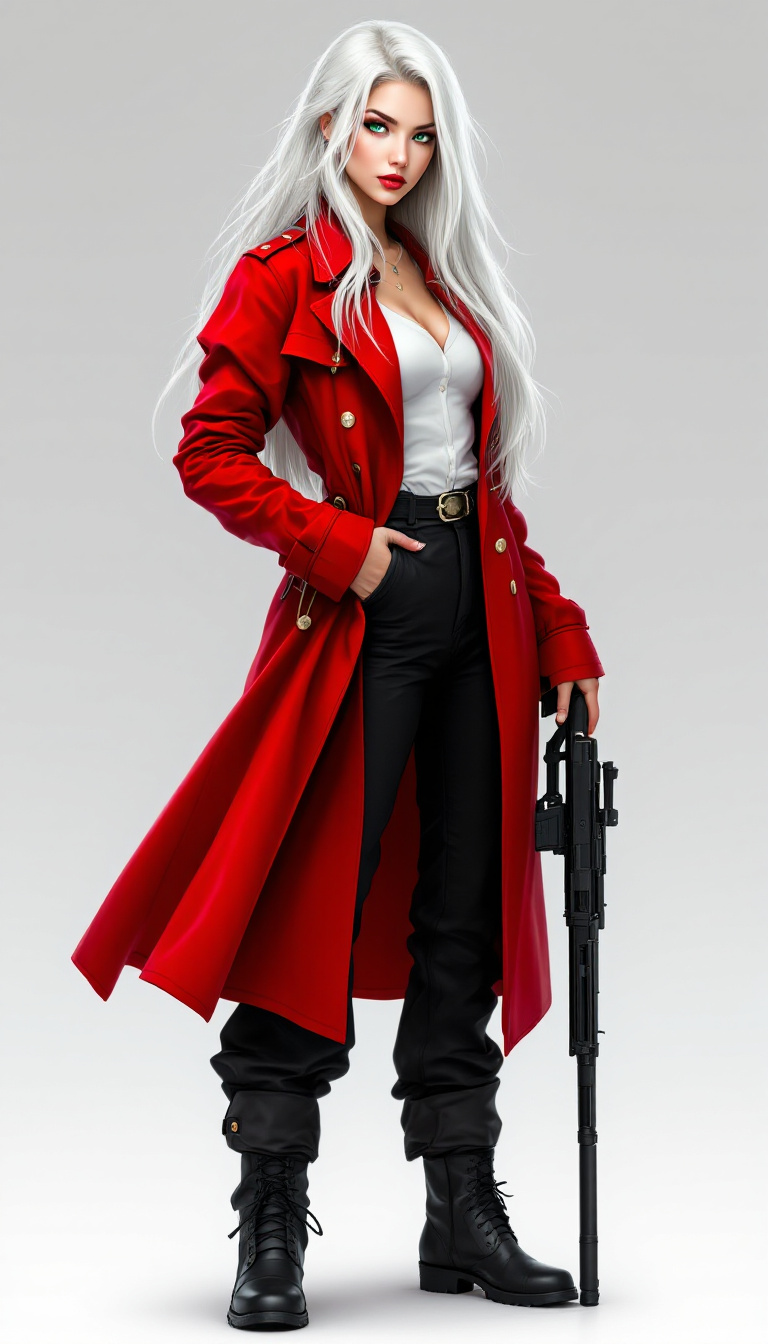 FLUX prompt: "Arctic Vanguard in Crimson": A stunning dig...