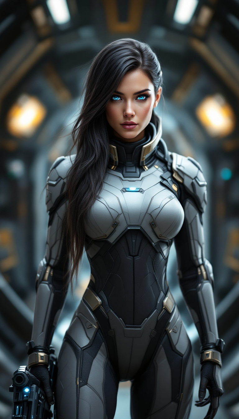 FLUX prompt: Dynamic angle, full body view, realistic, fe...