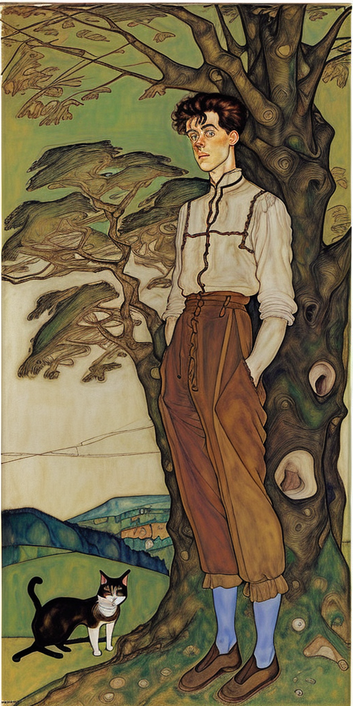 DreamShaper prompt: Full height side view Portrait of a m...