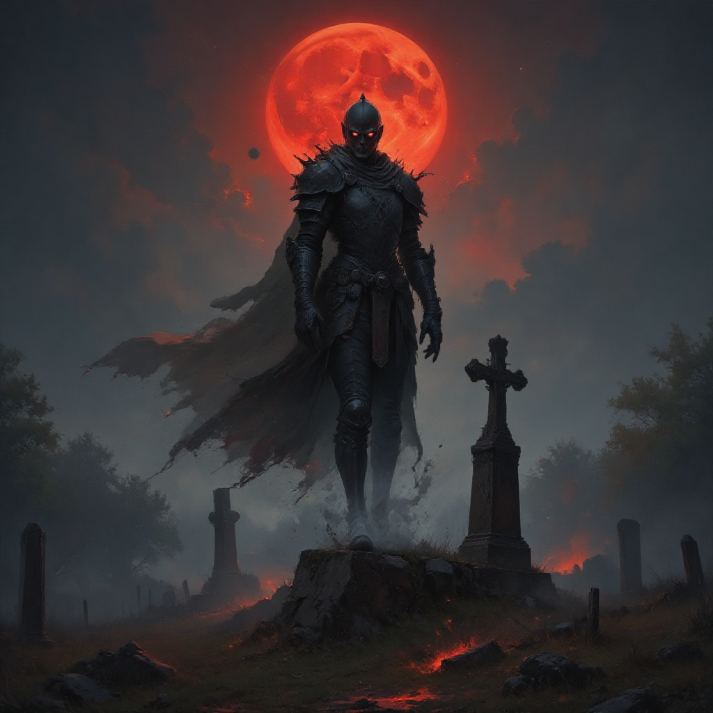 FLUX prompt: Ghostly spectre hovering above an ancient ce...