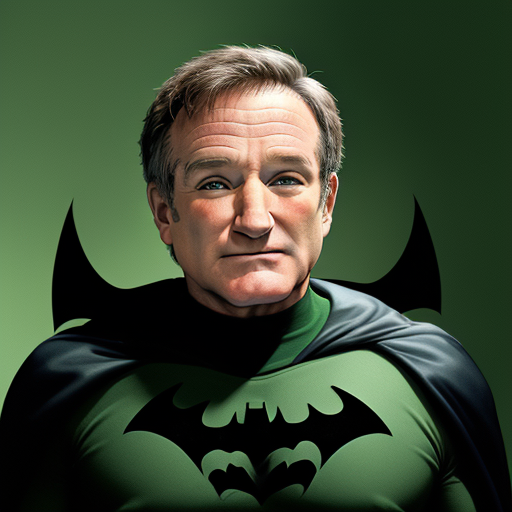 DreamShaper prompt: ROBIN WILLIAMS AS THE GREEN BATMAN
