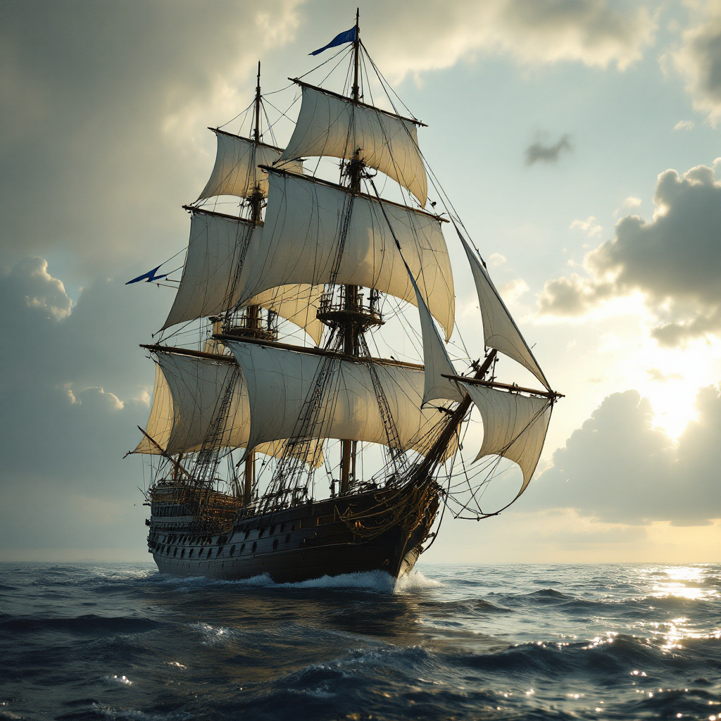 FLUX prompt: Photo of a ultra realistic sailing ship, dra...