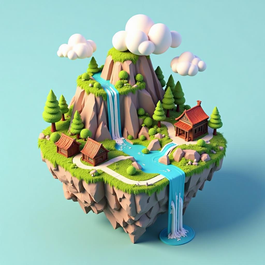 DN_Isometric 3D Modeling_Landscape Scene Generation | v1.0 | PromptHero