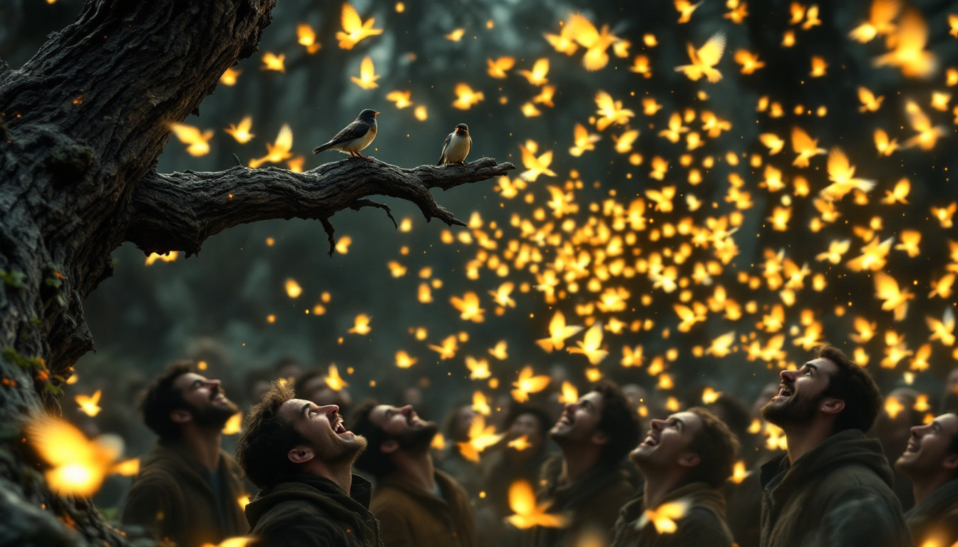 FLUX prompt: Prompt: Insert of a gnarled tree branch, a s...