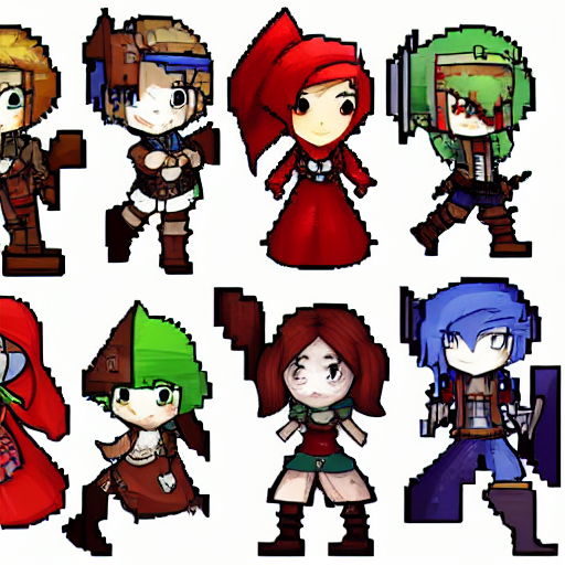 Stable Diffusion prompt: game character art ,Chibi,red ha...