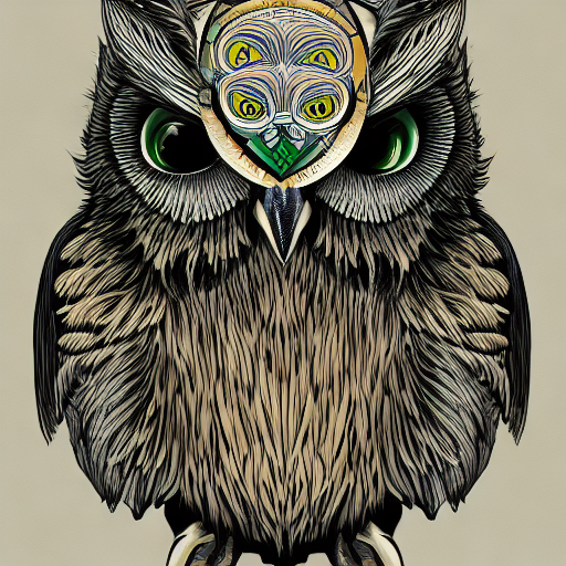 Stable Diffusion prompt: owl head outline no details car...