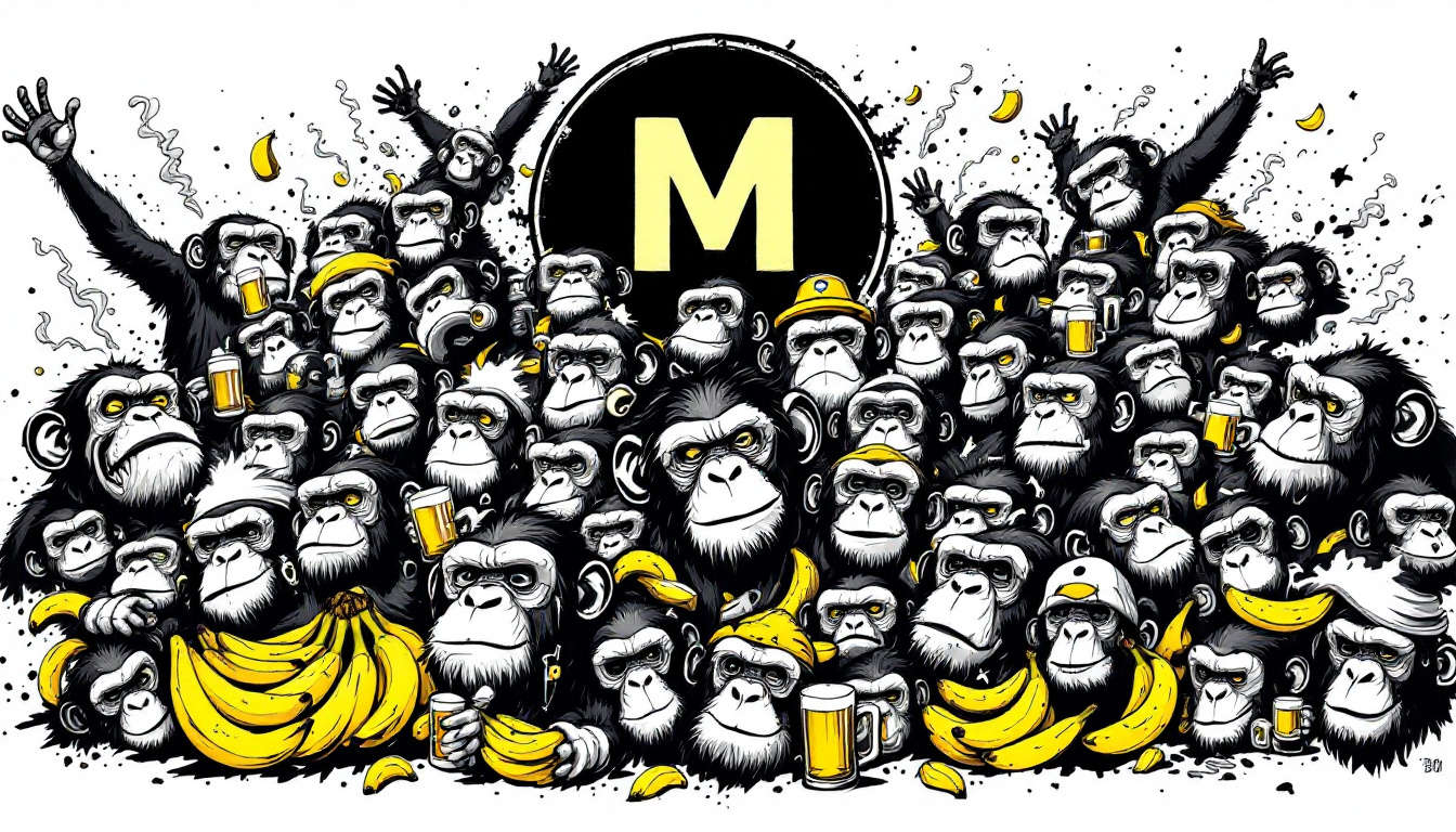 FLUX prompt: An intricate and mainly black, white, yellow...