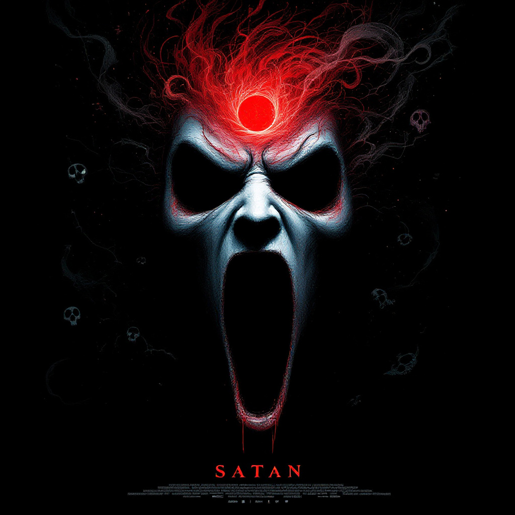 FLUX prompt: A striking and eerie poster for the film "SA...
