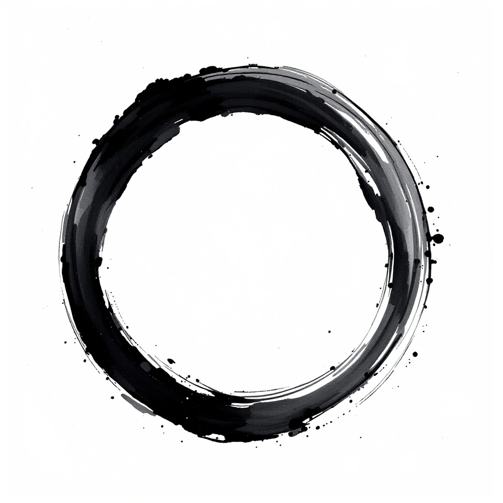 FLUX prompt: A delicate Japanese enso (circle) painted wi...