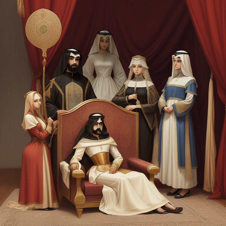 DreamShaper prompt: An Arab sultan from the Middle Ages. The Sultan si...
