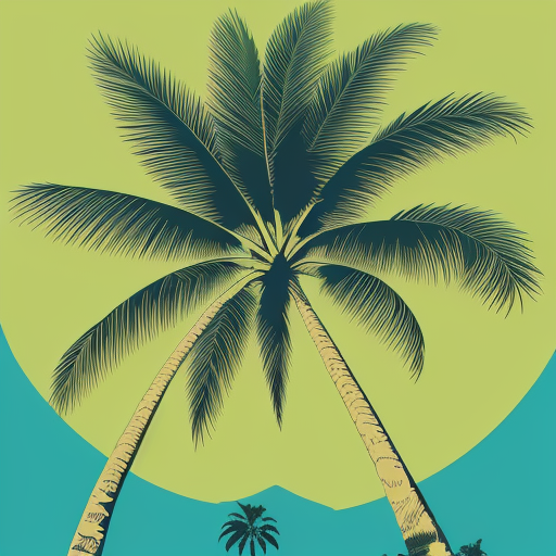 DreamShaper prompt: A variation of a palm tree depicted i...