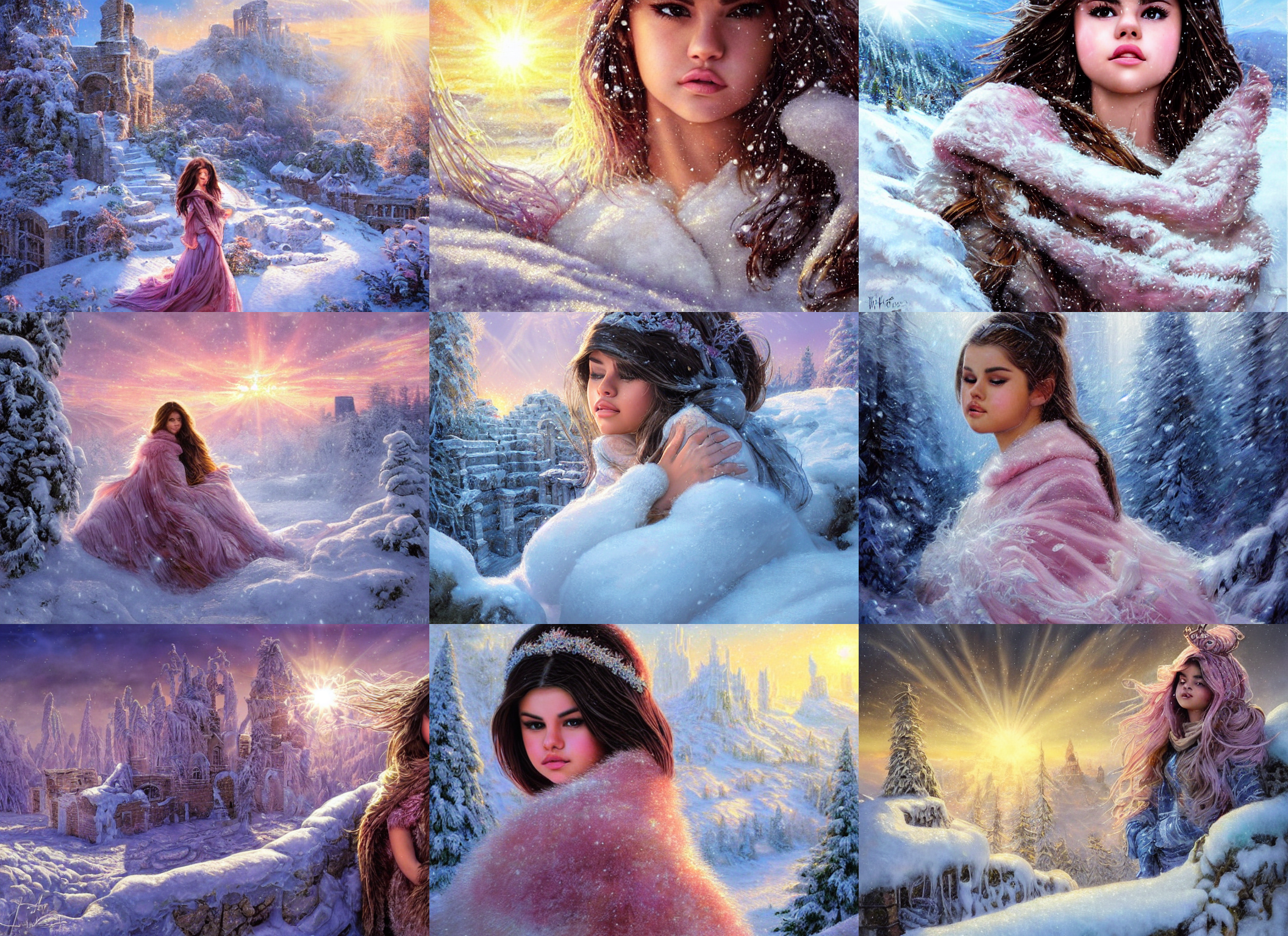 Stable Diffusion prompt: epic face portrait of Selena Gom...