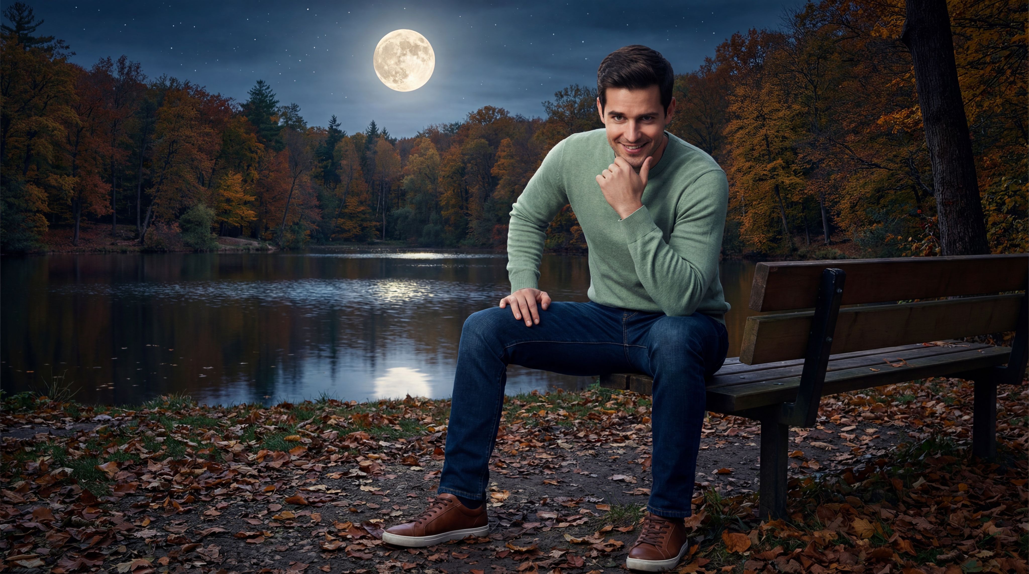 Nano Banana prompt: On a Autumn night, in the middle of t...