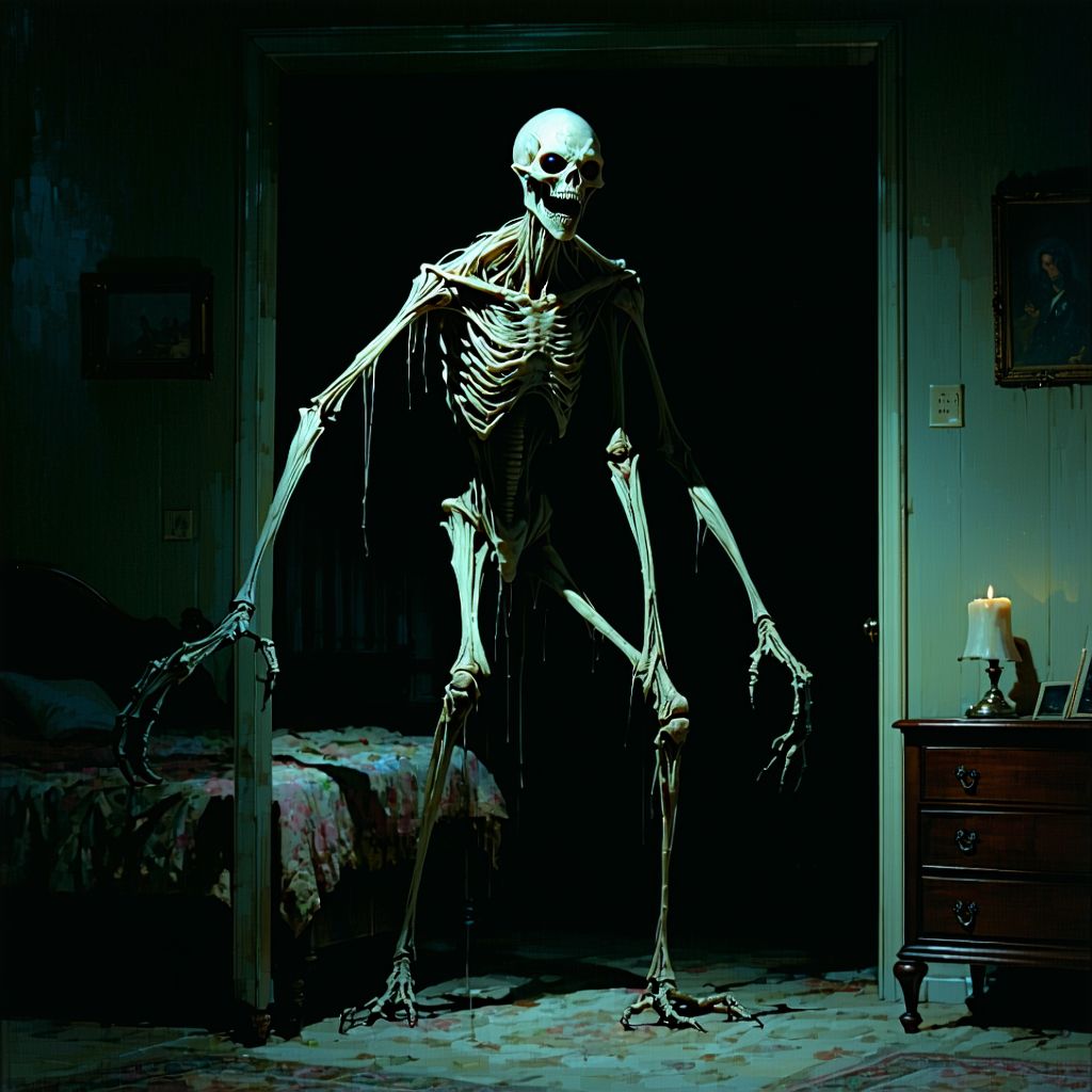 Stable Diffusion prompt: A horrifying humanoid creature b...