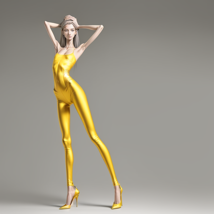 DreamShaper prompt: photo of an extremely skinny, flat-ch...