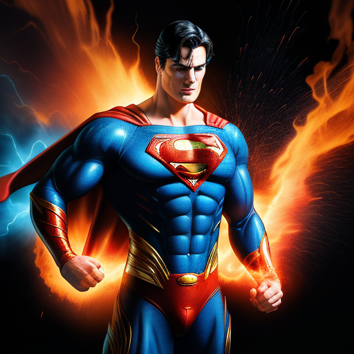 DreamShaper prompt: Superman transforms into Super hero i...