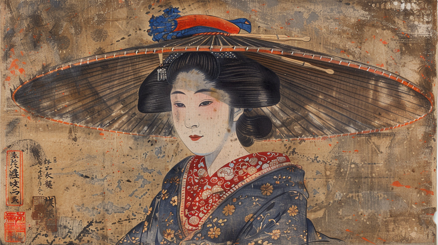 Midjourney prompt: thereal ink sketch of young Japanese m...