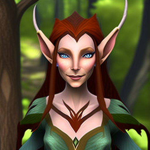 Openjourney prompt: Ember Oakheart, a wood elf druid, pos...