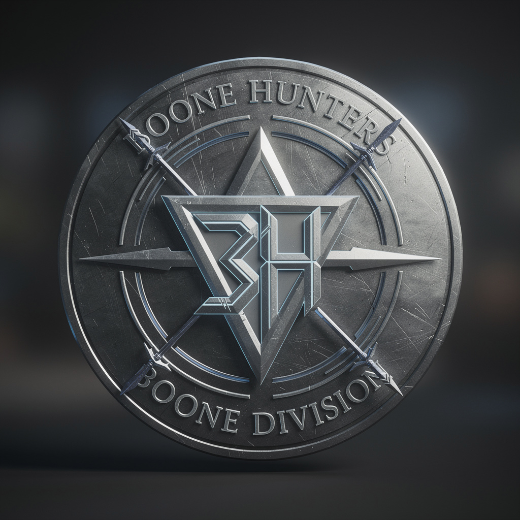 FLUX prompt: Create a sigil for the Boone Hunters. The Bo...