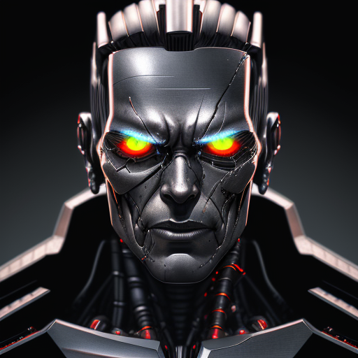 DreamShaper prompt: portrait of robot Terminator, cyborg,...