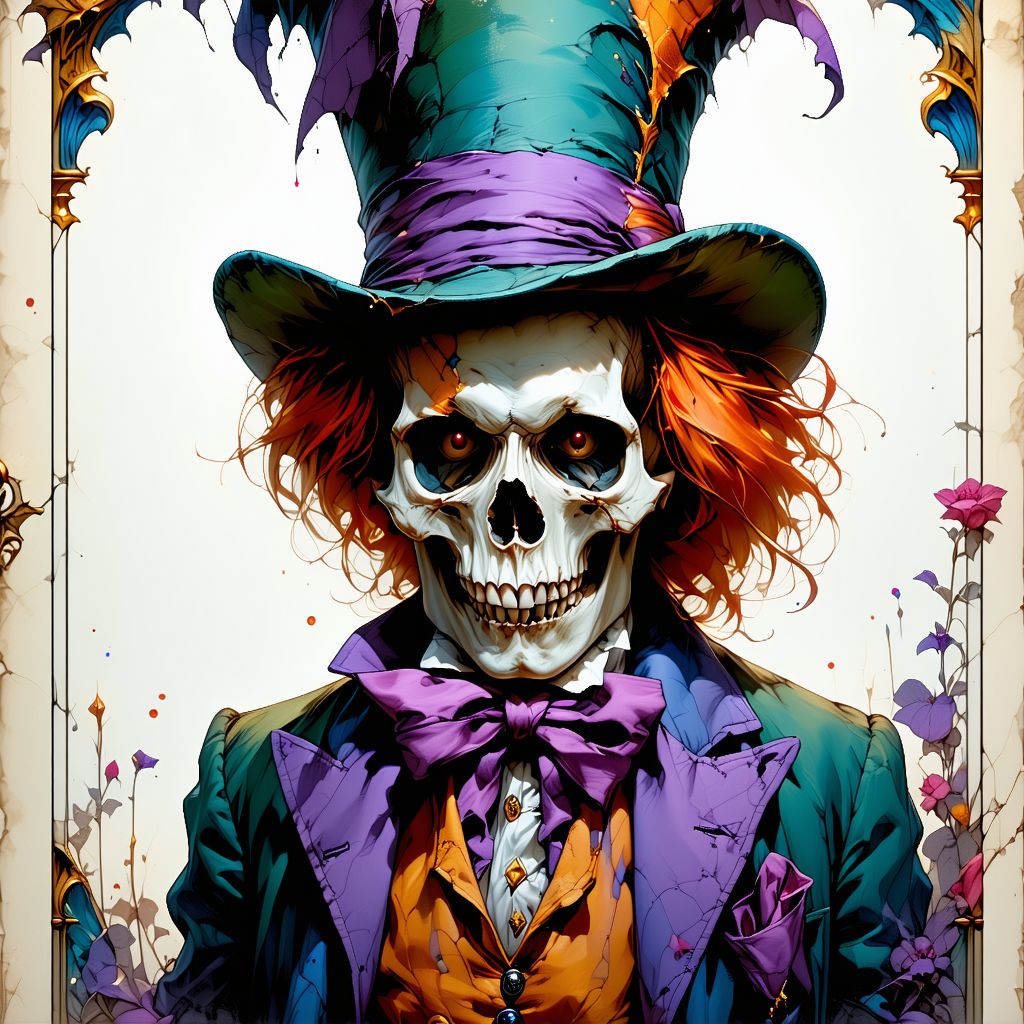 Stable Diffusion prompt: alice in wonderland, mad hatter ...