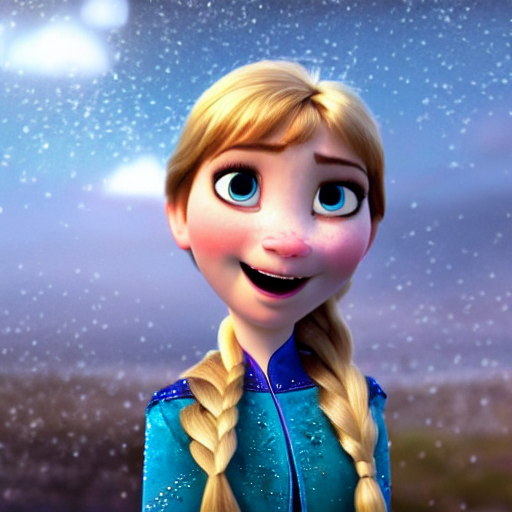 Stable Diffusion prompt: CGI_Animation, face of Anna from...