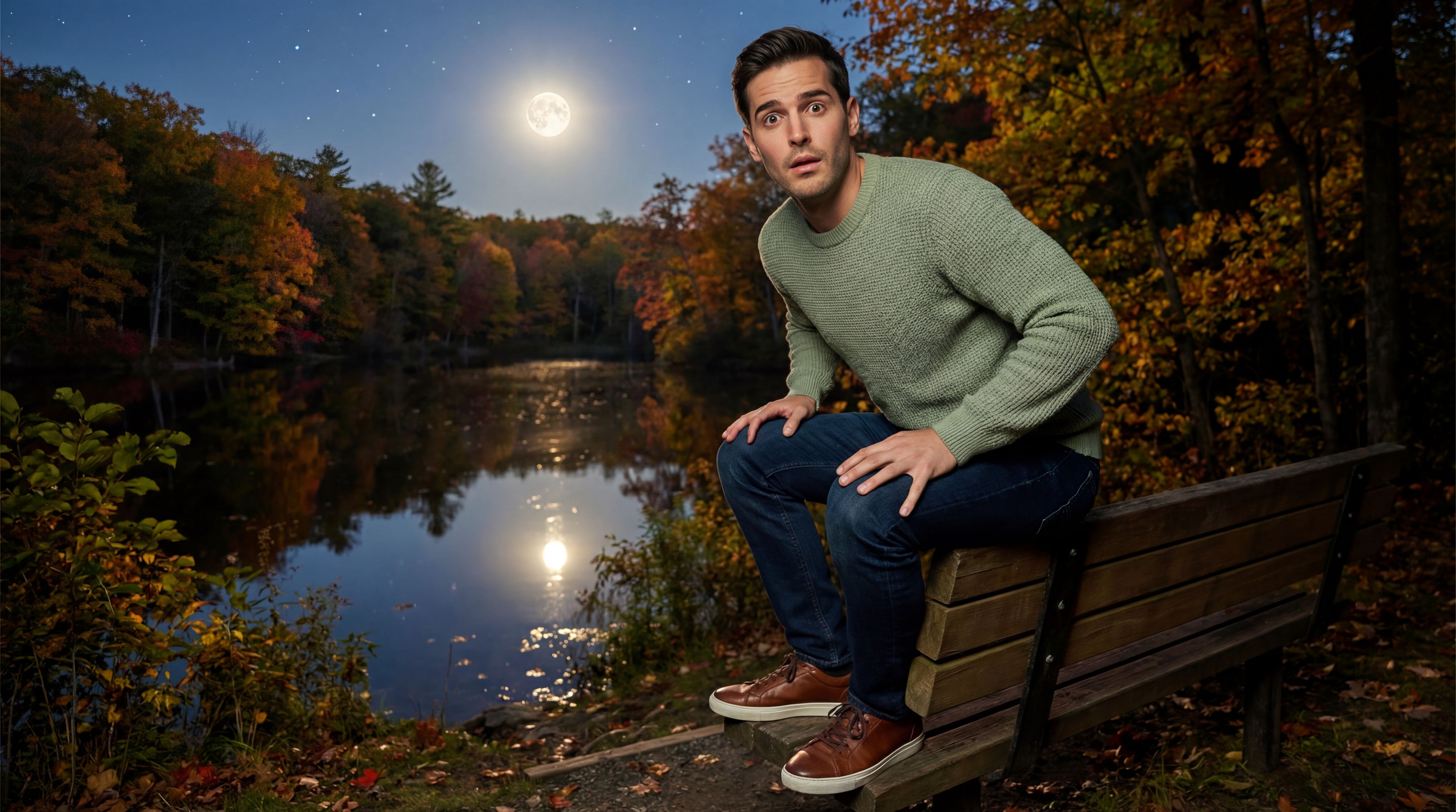 Nano Banana prompt: On a Autumn night, in the middle of t...