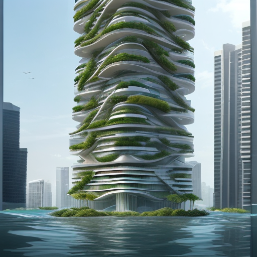 DreamShaper prompt: architecture, water co-habitation, de...