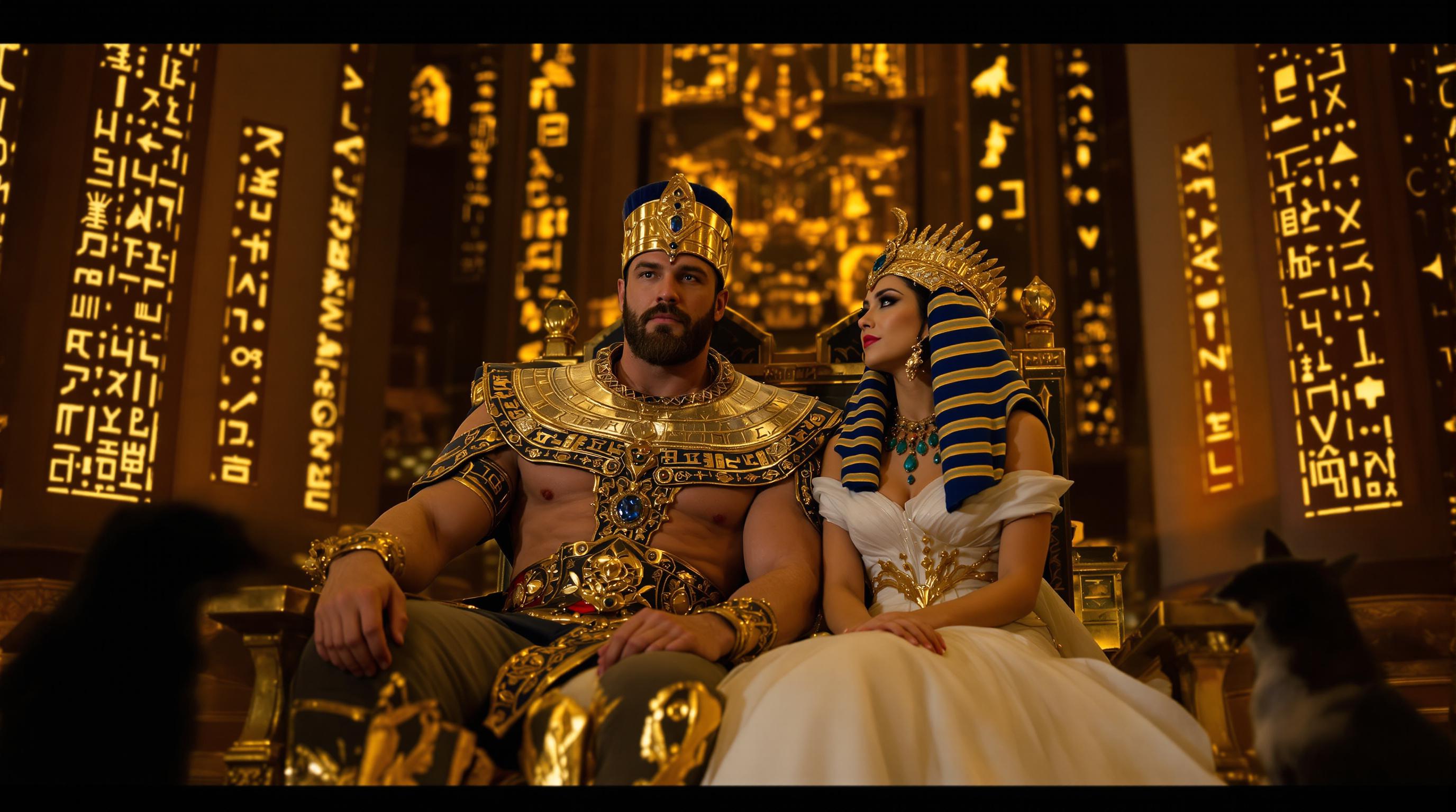FLUX prompt: In the grand hall of an ancient Egyptian temple,