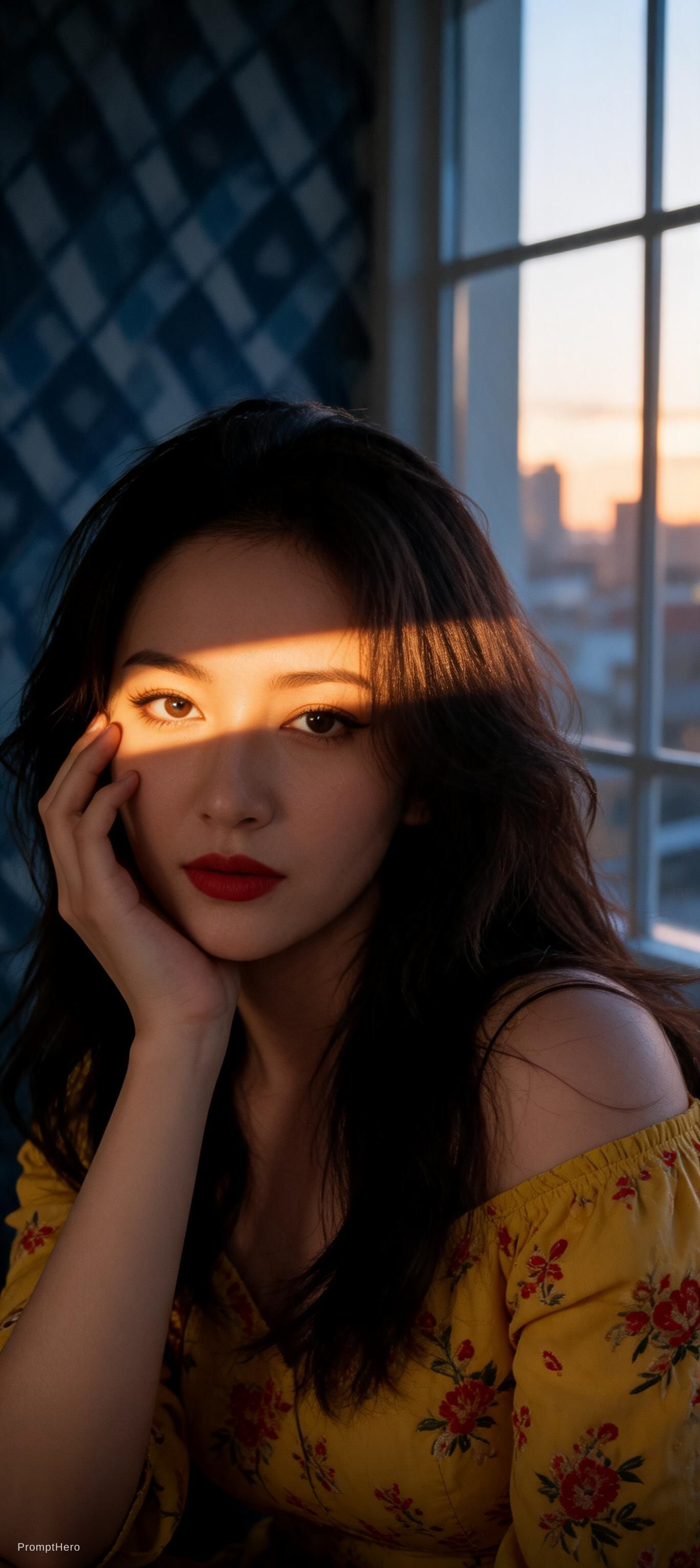 Hero prompt: A cinematic photorealistic boudoir portrait ...