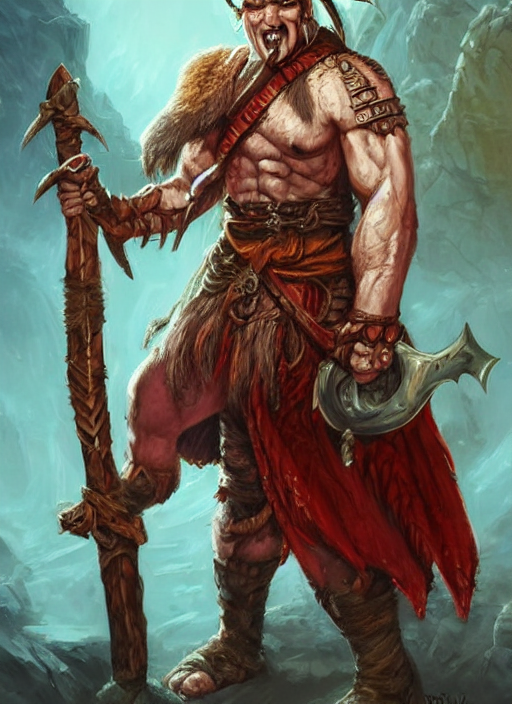 Stable Diffusion prompt: tiefling barbarian, ultra detail...