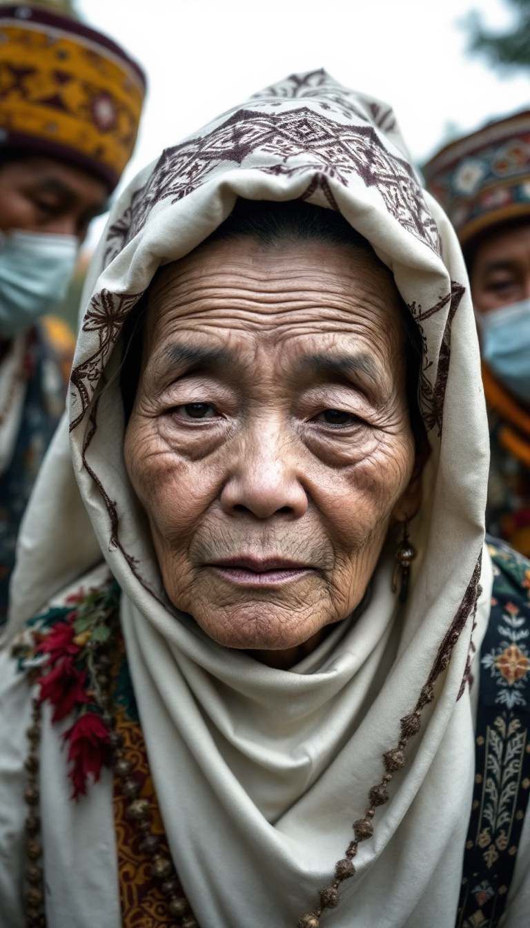 FLUX prompt: "Sebuah foto close-up hingga medium shot yan...