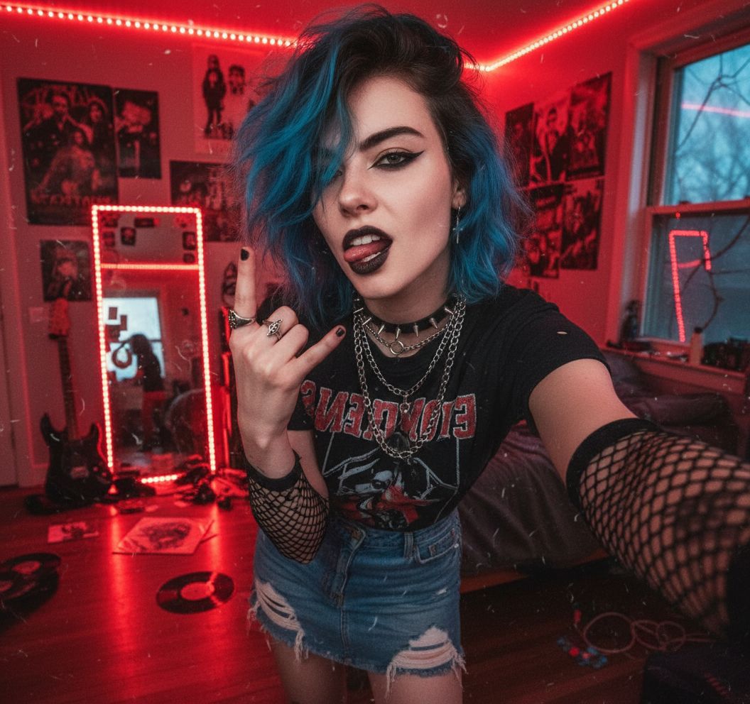 Nano Banana prompt: “A rebellious punk-girl selfie taken ...