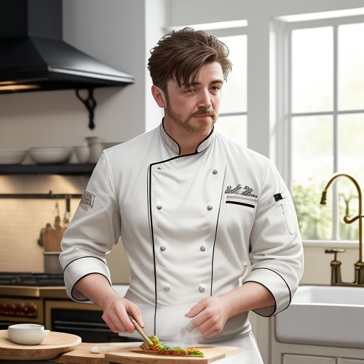DreamShaper prompt: An accomplished chef in a stark white...