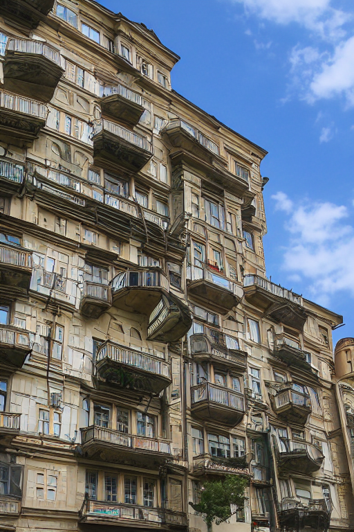 Stable Diffusion prompt: A Huge tbilisi Old Apartment Bui...