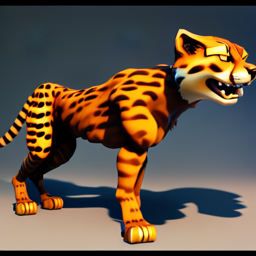 Stable Diffusion prompt: steampunk cheetah model, fortnit...