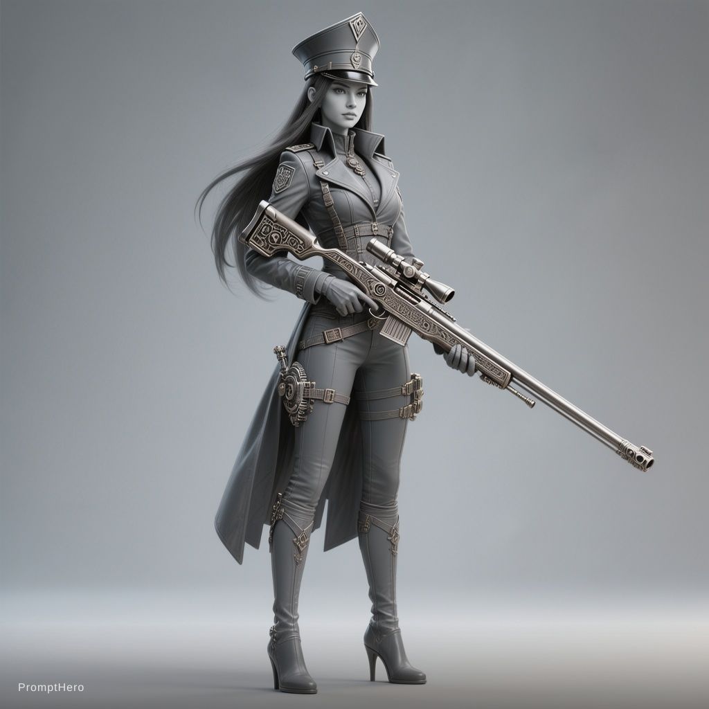 Hero prompt: full body elite enforcer sharpshooter woman ...
