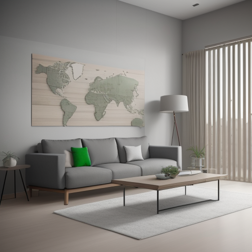 DreamShaper prompt: minimalist view living room space, mo...