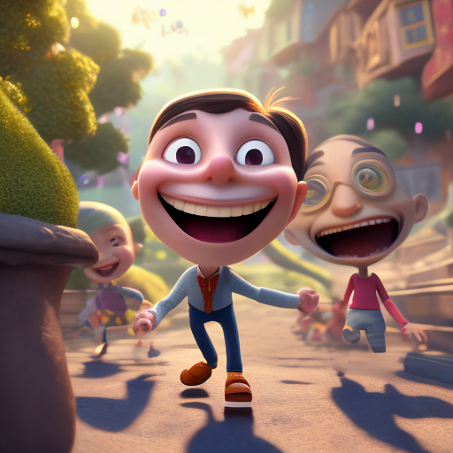 Openjourney prompt: An image of a happy cartoon man, full...
