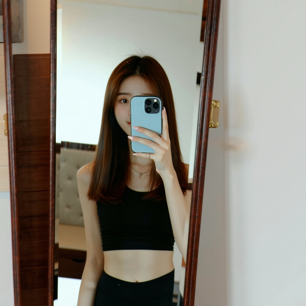 Stable Diffusion prompt: the girl takes a photo with her ...