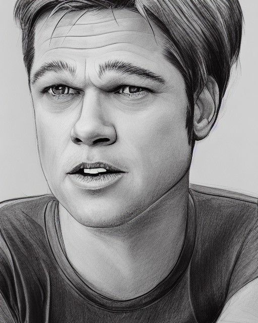 Stable Diffusion prompt: portrait of a mix of Brad Pitt a...