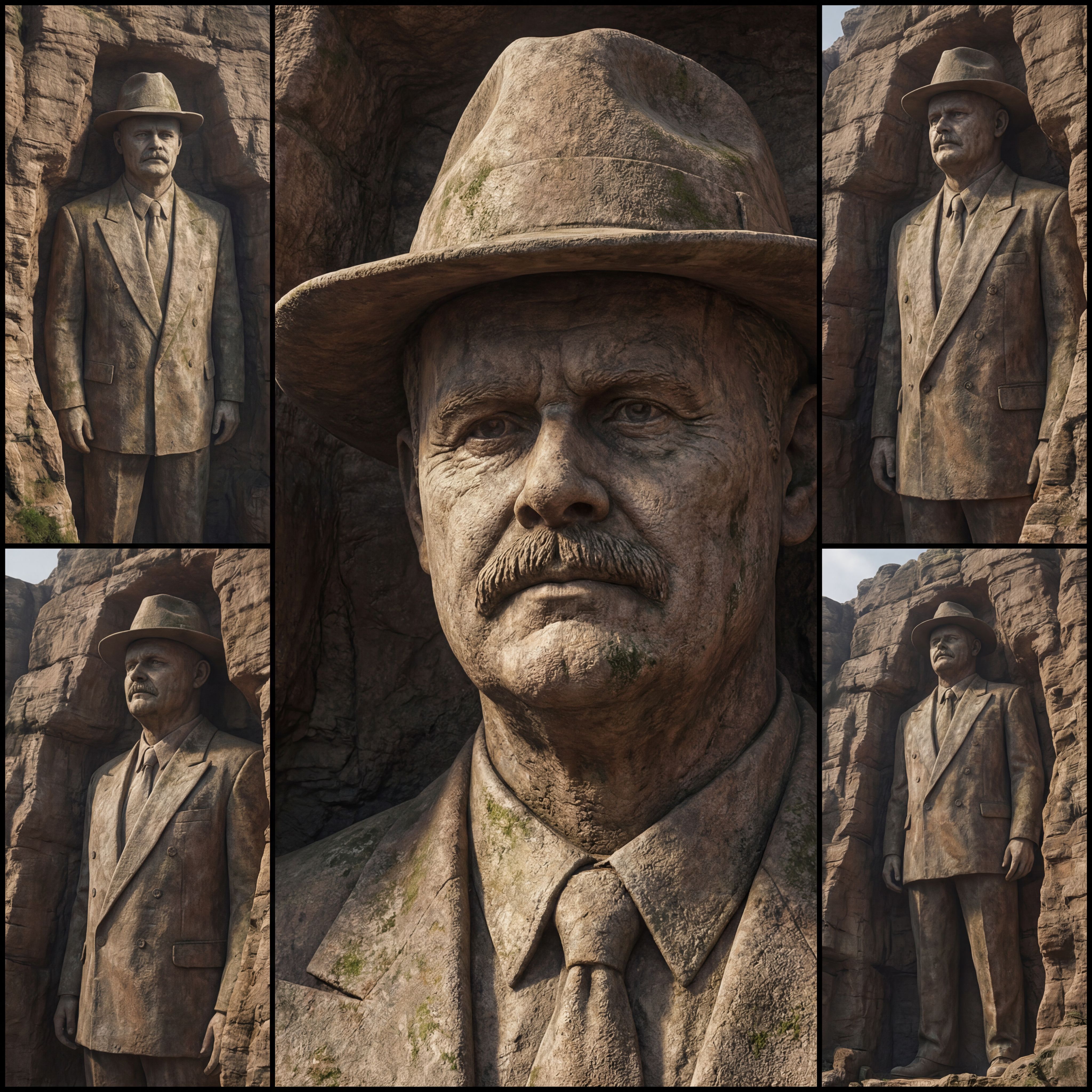 Nano Banana prompt: art statue in cliffs,in the style of ...