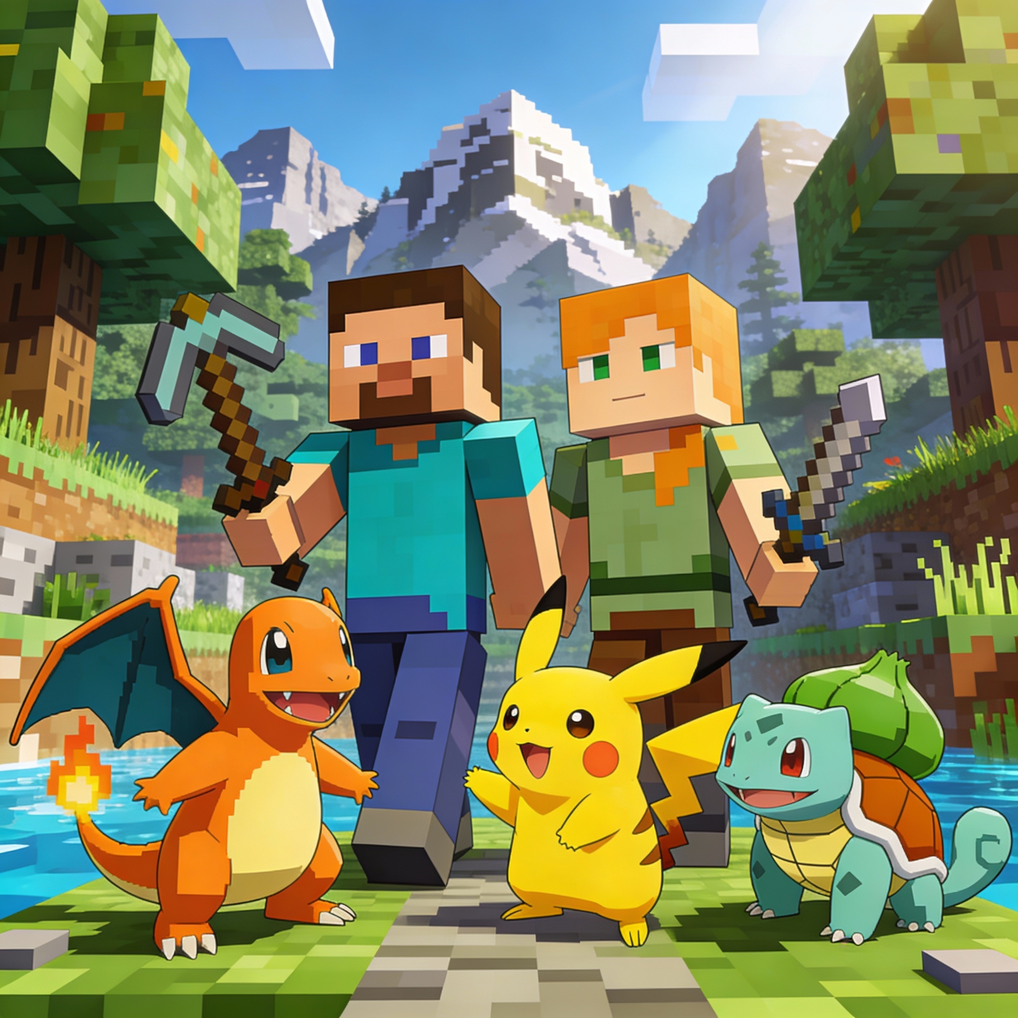 Seedream 4 prompt: High-quality crossover illustration fe...