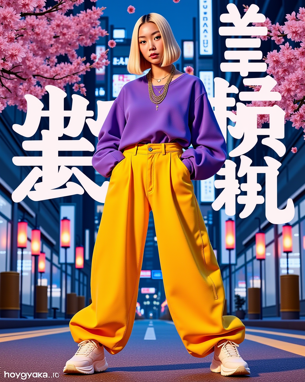 FLUX prompt: A bold Japanese hyperrealistic advertising p...