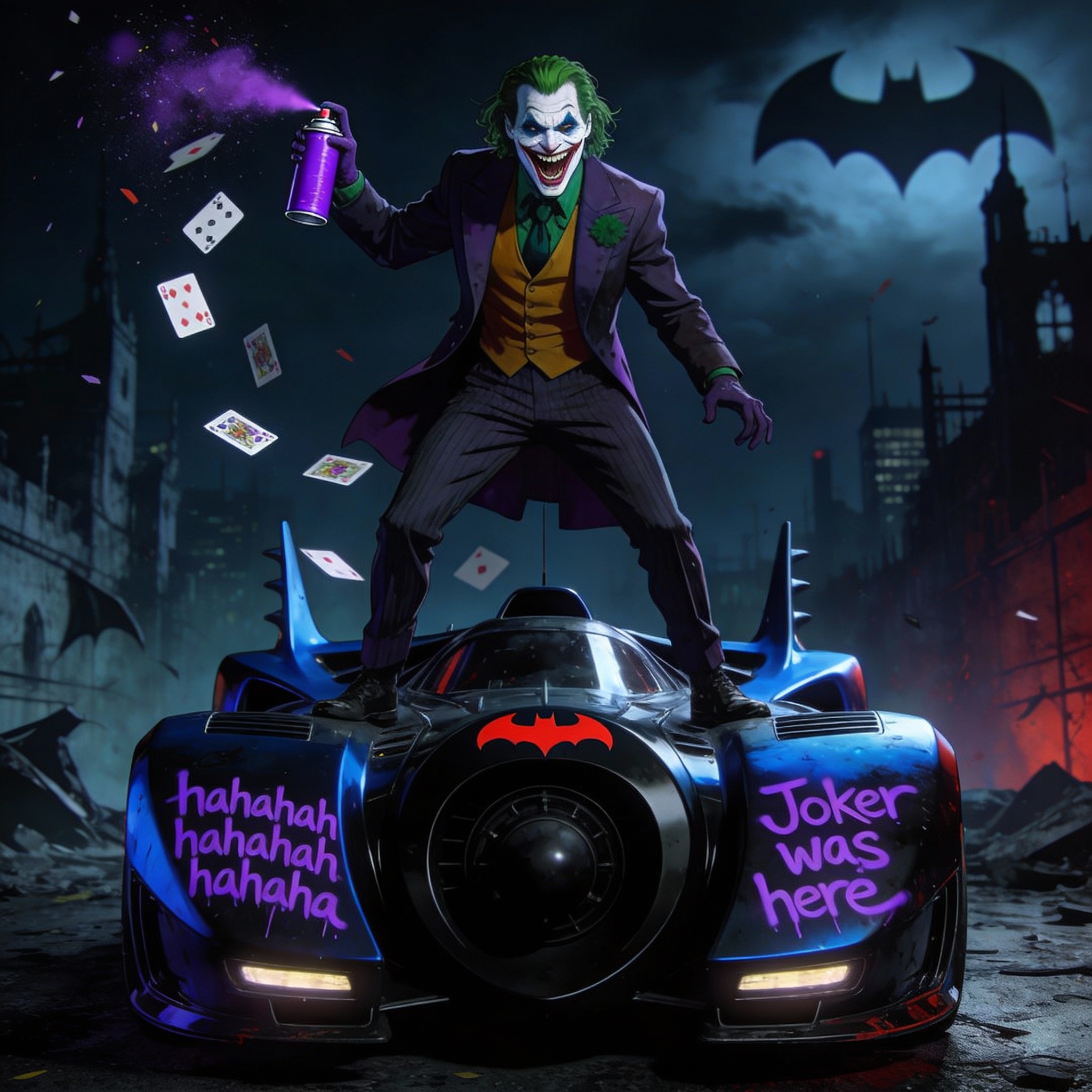 Seedream 4 prompt: The joker looking very sinister laughi...