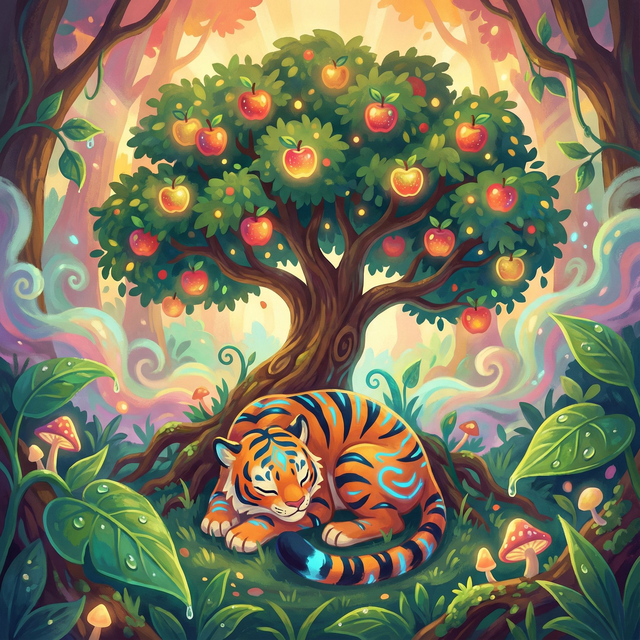 Nano Banana prompt: digital art of a beautiful tiger poke...